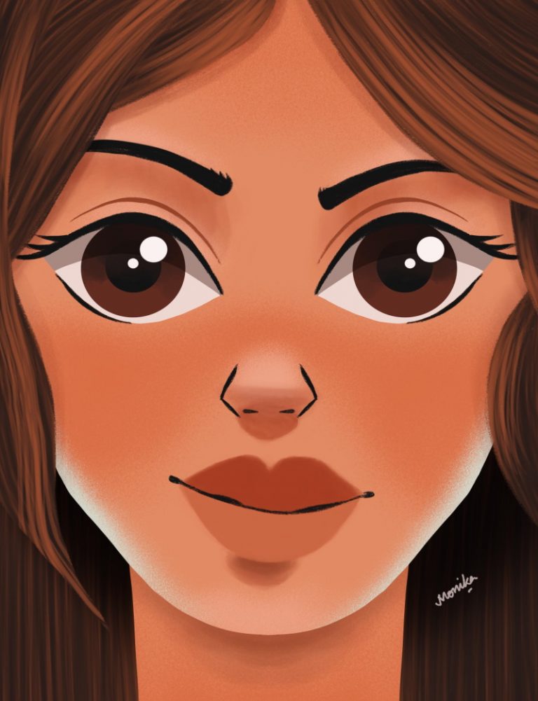 Girl Face - Digital Painting in Procreate - Monika Ratan